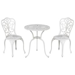 Beliani BISTRO-SET 2-Sitzer Wei&szlig; Triora/Dascio