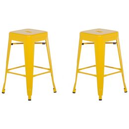 Beliani HOCKER 2er-Set Metall Gelb Cabrillo
