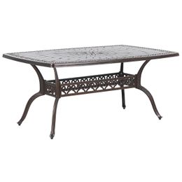 Beliani GARTENTISCH Aluminium dunkelbraun 102x165 cm Lizzano