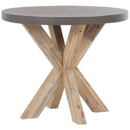 Beliani GARTENTISCH Faserzement grau 90 cm Olbia