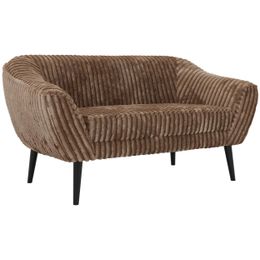 2-SITZER-SOFA PIRS - Braun Cord - Schwarze Beine