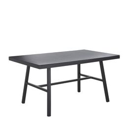 Beliani GARTENTISCH Aluminium schwarz 150/90 cm Canetto