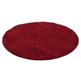 KADIMA DESIGN HOCHFLORTEPPICH RHEIN, einfarbig, aus Polypropylen, Rot, &Oslash; 200 cm