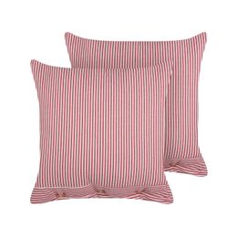 Beliani DEKOKISSEN 2er-Set Rot 45/45 cm Aalita