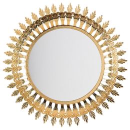 Beliani WANDSPIEGEL gold rund 60 cm Vorey