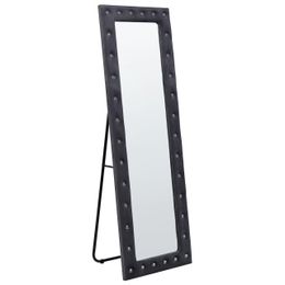 Beliani STEHSPIEGEL Samt dunkelgrau rechteckig 50/150 cm Ansouis