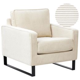 Beliani SESSEL Cord Hellbeige Vind