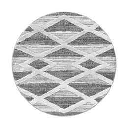 KADIMA DESIGN HOCHFLORTEPPICH EISACK, geometrisch, Florh&ouml;he 20 mm, Grau, &Oslash; 160 cm