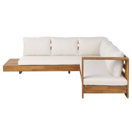 Beliani LOUNGE-SET 5-Sitzer hellbraun rechtsseitig Marettimo