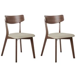 Beliani ESSZIMMERSTUHL 2er-Set Braun Hope