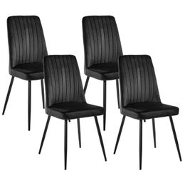 Beliani ESSZIMMERSTUHL 4er-Set Schwarz Kirby