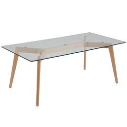 Beliani COUCHTISCH rechteckig Glas 60/120 cm Hudson