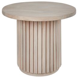 Beliani COUCHTISCH Mangoholz hellbraun rund 50 cm Lemont