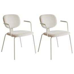 Beliani ESSZIMMERSTUHL 2er-Set Hellbeige Carille