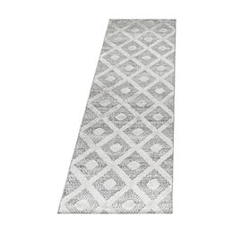 KADIMA DESIGN TEPPICH Hochflor EISACK in Grau, geometrisch, aus Polypropylen, 80 x 250 cm