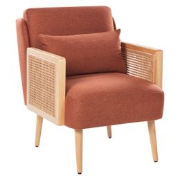 Beliani SESSEL Polsterbezug Orange Orum