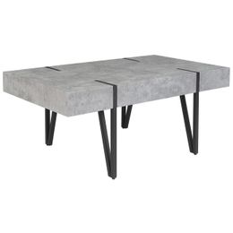 Beliani COUCHTISCH Betonoptik/schwarz rechteckig 60/100 cm Adena