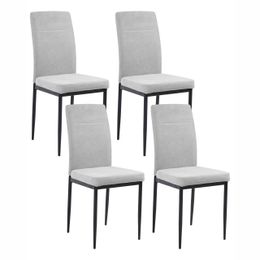 Beliani ESSZIMMERSTUHL 4er-Set Grau Riner
