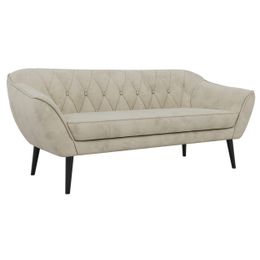 3-SITZER-SOFA PIRS - Beige Velvet - Schwarze Beine