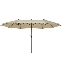 Beliani DOPPELSONNENSCHIRM taupe 270/460/247 cm Sibilla