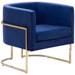 Beliani SESSEL Samtstoff Blau Sirkka