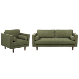 Beliani SOFA-SET 4-sitzer dunkelgr&uuml;n Nurmo