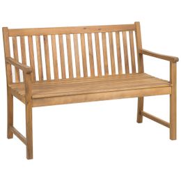 Beliani GARTENBANK zertifiziertes Holz hellbraun 120 cm Vivara