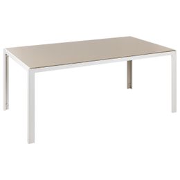 Beliani GARTENTISCH Glas beige 160/90 cm Catania