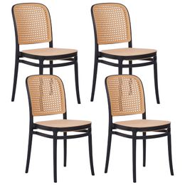 Beliani ESSZIMMERSTUHL 4er Set Beige Plose