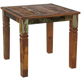 KADIMA DESIGN ESSTISCH Massivholz Quadratisch Landhausstil DIANA, Beige 80x80x76 cm