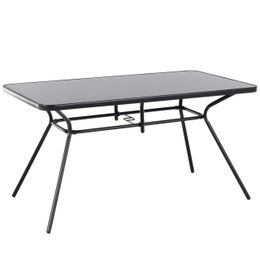 Beliani GARTENTISCH Stahl schwarz 140/80 cm Livo