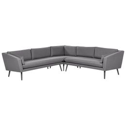 Beliani GARTEN-ECKSOFA 5-Sitzer grau modular Loretello