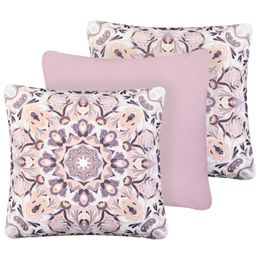Beliani GARTENKISSEN 3er-Set Bunt 45/45 cm Sammit