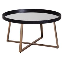 KADIMA DESIGN COUCHTISCH Rund in Gold, Material aus Metall und Glas, 78x42,5 cm