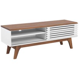 Beliani TV-M&Ouml;BEL Wei&szlig;, DunkelbraunTOLEDO 35/117/44 cm