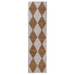 KADIMA DESIGN JUTETEPPICH BAIN, mit Rautenmuster, Beige, 80 x 230 cm