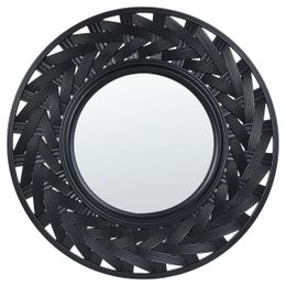Beliani WANDSPIEGEL schwarz rund 60 cm Tierga
