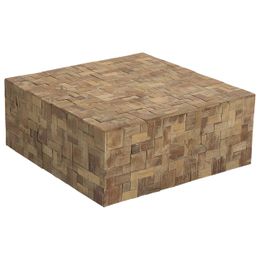 Beliani COUCHTISCH Teakholz hellbraun quadratisch 80/80 cm Gambo