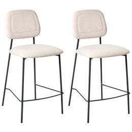 Beliani BARST&Uuml;HLEN 2er-Set Hellbeige Duette