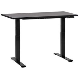 Beliani SCHREIBTISCH schwarz 120/72 cm elektrisch h&ouml;henverstellbar Destin III