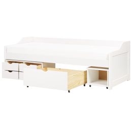 Beliani TAGESBETT mit Stauraum 90x200 cm Wei&szlig; Royville
