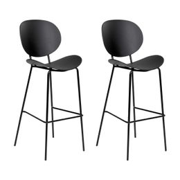 Beliani BARSTUHL 2er-Set Kunststoff schwarz Shonto
