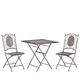 Beliani BALKONSET 2-Sitzer Metall Klapptisch schwarz Bormio