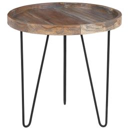Beliani BEISTELLTISCH Holz dunkelbraun 50 cm Bondiss
