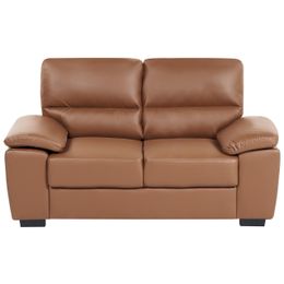 Beliani 2-SITZER-SOFA Kunstleder Braun Vogar