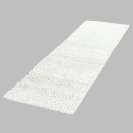 KADIMA DESIGN HOCHFLORTEPPICH RHEIN, einfarbig, Creme, 80 x 250 cm
