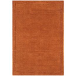 KADIMA DESIGN WOLLTEPPICH handgewebt STOW, mit Bord&uuml;re, Terrakotta, 120 x 170 cm