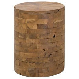 Beliani BEISTELLTISCH Teakholz braun 35 cm Brant