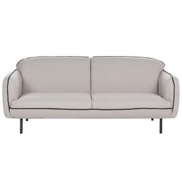 Beliani 3-SITZER-SOFA hellgrau/schwarz Tonsberg