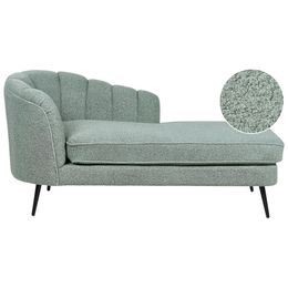 Beliani CHAISELONGUE Boucl&eacute; gr&uuml;n linksseitig Allier